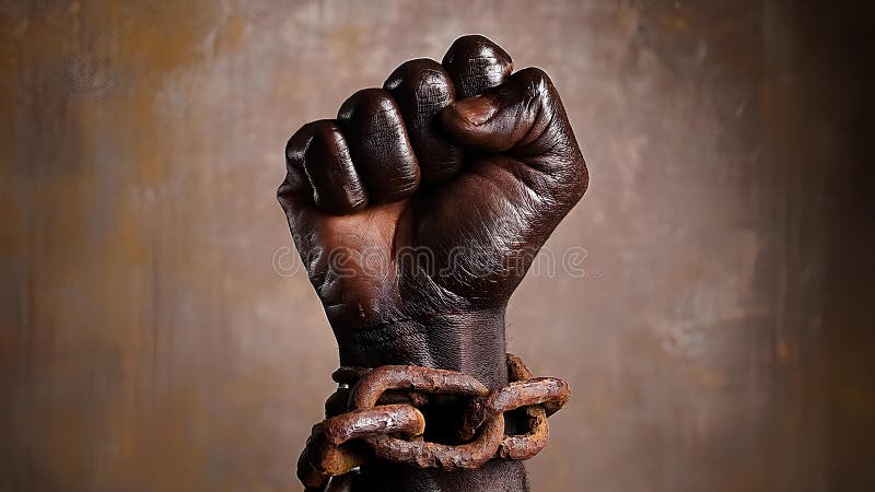 A Powerful Conceptual Image of a Raised Hand with a Rusty Chain Wrapped ...