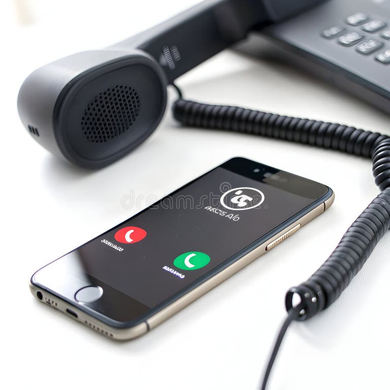 Phone Call Communication Isolated on White Background Stock ...