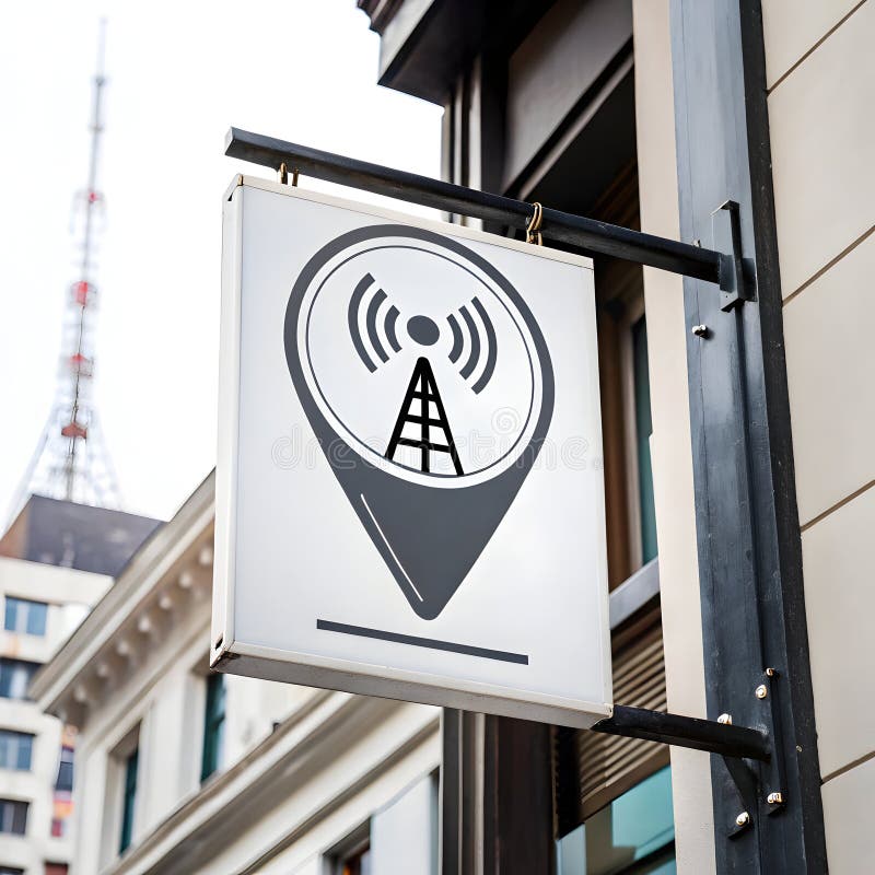 Signal Network Location Isolated on White Background Stock Illustration ...