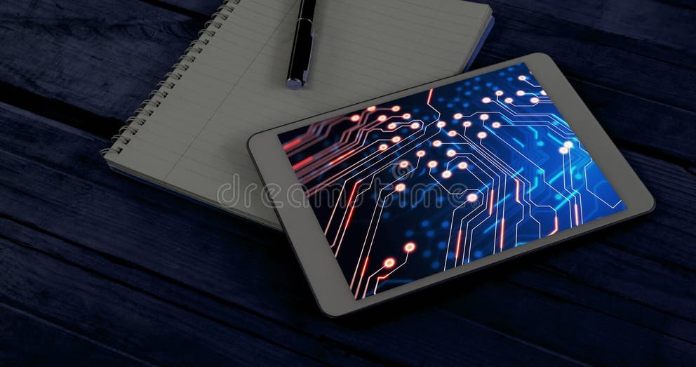 Image of Tablet with Data Processing in Office Stock Photo - Image of ...