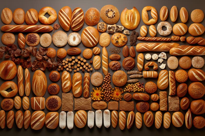 Image Taken from Above of Various Types of Bakery, in a Visually ...