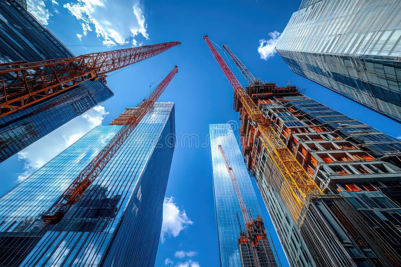 Picture of a Tall Building Under Construction that is Not yet Finished ...