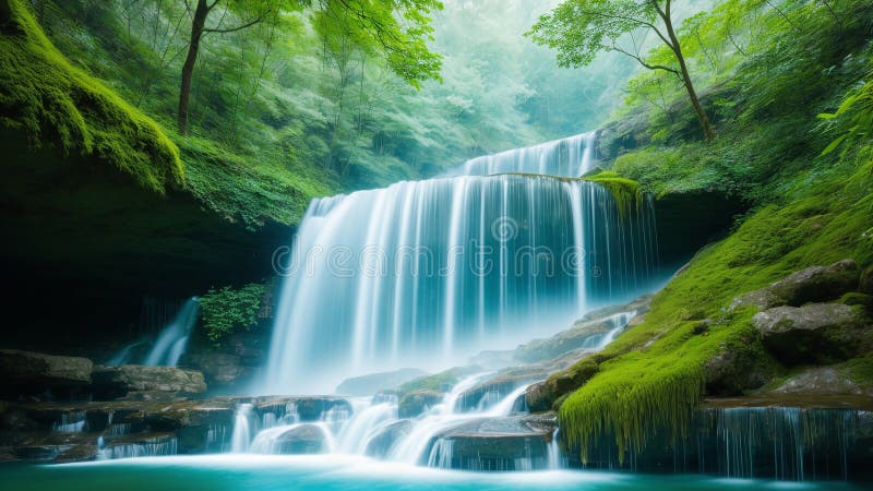 An Image of a Tastefully Mesmerizing Waterfall in the Woods AI ...