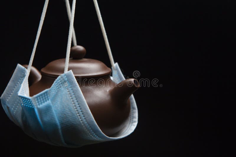 Image of Teapot Mask Dark Background Stock Image - Image of green, cafe ...