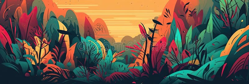 An Image of a Technicolor, Abstract Jungle Background. Generative AI ...