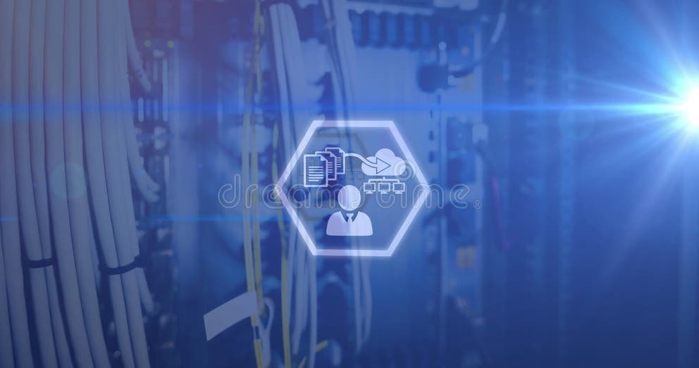 Image of Technology Icons Over Computer Wires Stock Photo - Image of ...