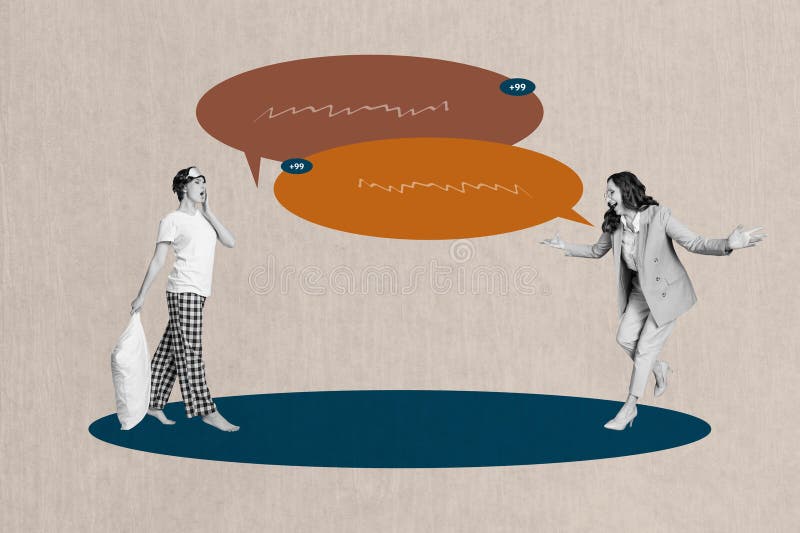 Image Template Collage of People Speaking Text Box on Pastel Color ...