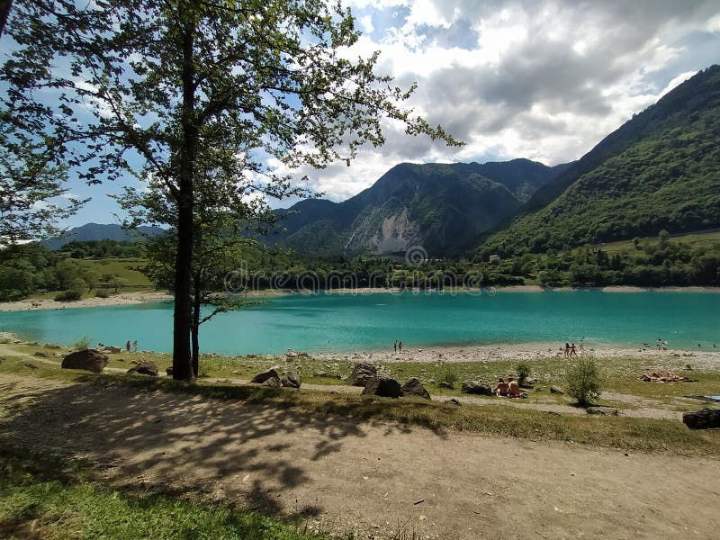 View of Tenno Lake in Italy Editorial Stock Photo - Image of sight ...