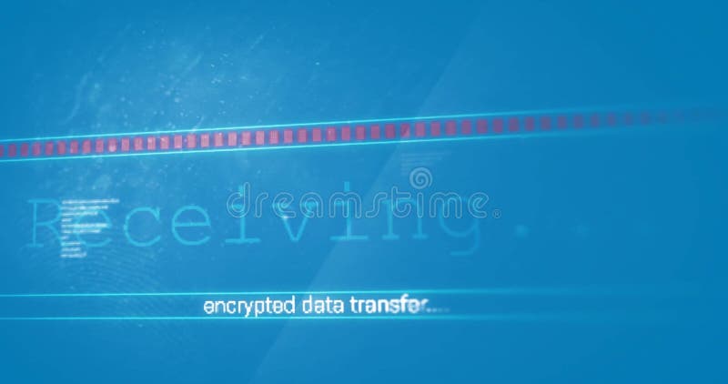 Image of Text and Digital Data Processing Over Screen on Blue ...