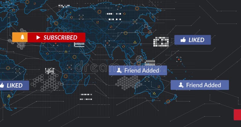 Image of Text and Icon in Notification Bars Over Circuit Board Pattern ...