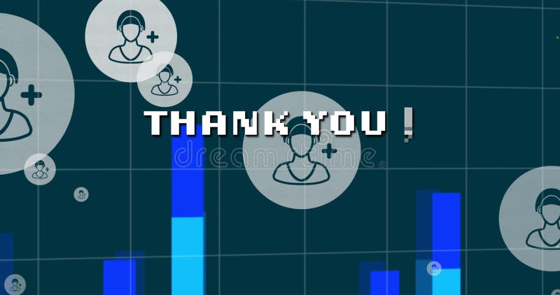Image of Thank You in Digital Abstract Space with Icons Stock ...
