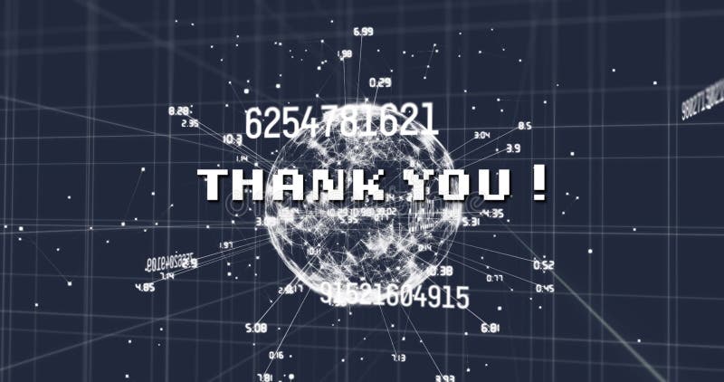Image of Thank You Text Over Data Processing and Network of Connections ...