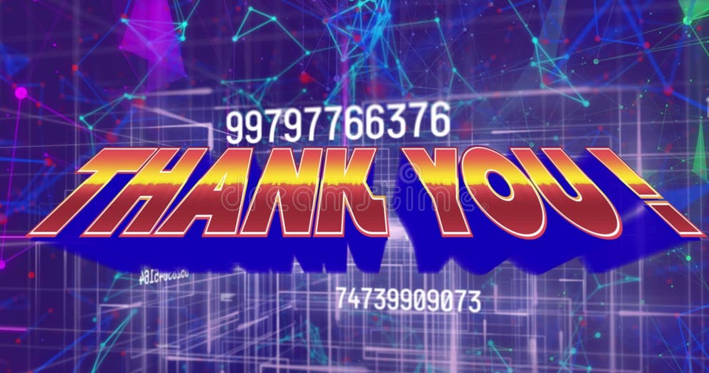 Image of Thank You Text Over Data Processing and Networks of ...