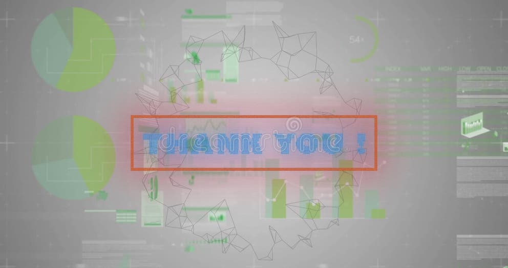 Image of Thank You Text Over Data Processing and Shapes Stock Illustration - Illustration of ...