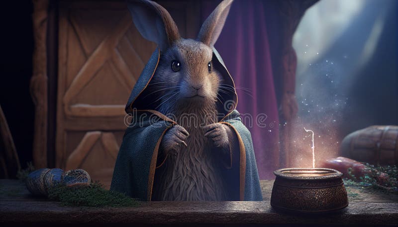 Image on the Theme of the World of Magic. Rabbit in the Role of a ...