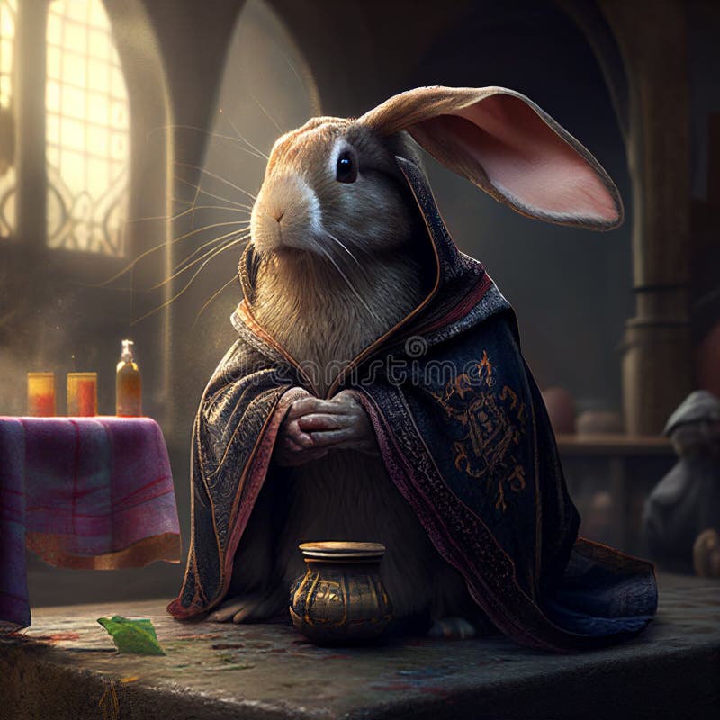 Image on the Theme of the World of Magic. Rabbit in the Role of a ...