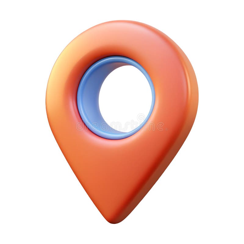 Red Map Pin with Blue Circle on White Background Displaying Various ...