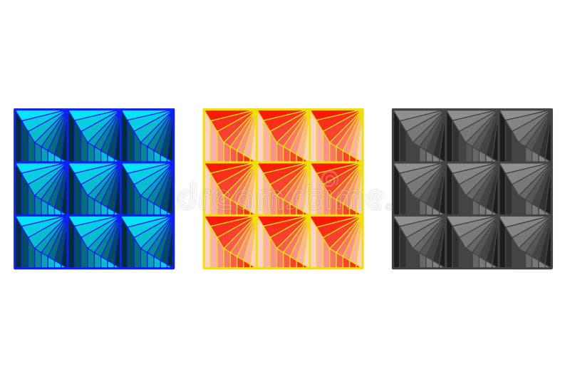 Image of Three Colored Squares with a Scaly Pattern Stock Vector ...