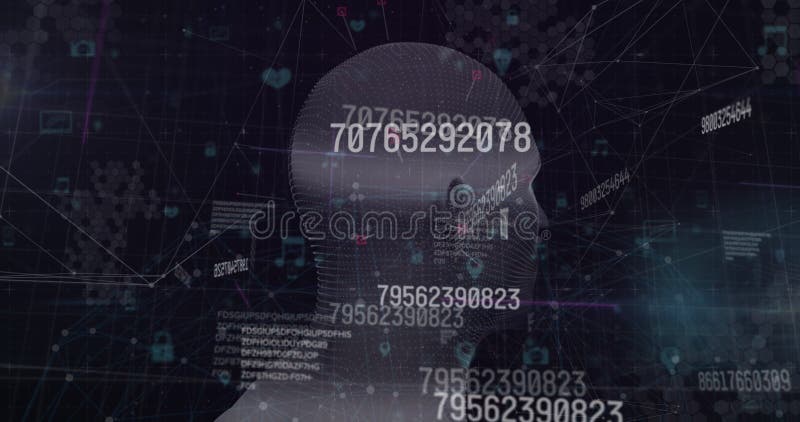 Image of Three Dimensional Human Model Rotating with Numbers and ...