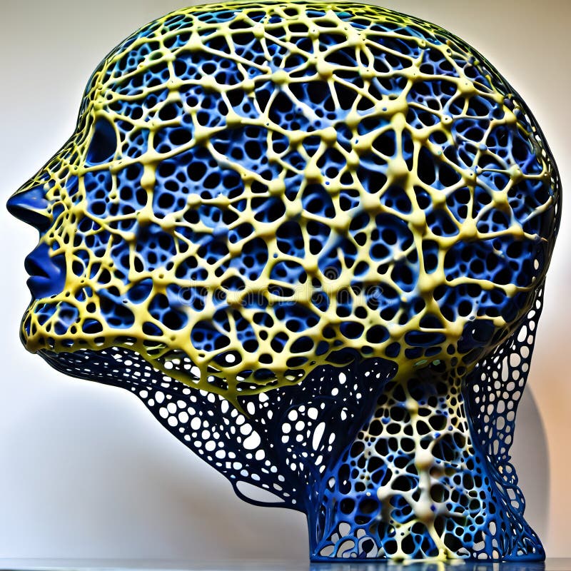 A Three-dimensional Sculpture of an Intricate Human Head and Neck ...