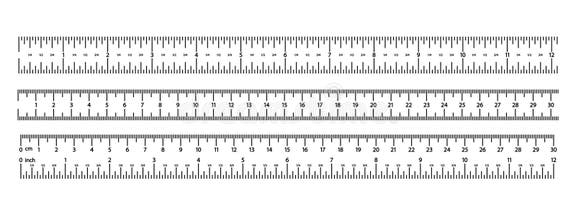 Image of Three Linear Vector Measuring Rulers are Marked with Both ...