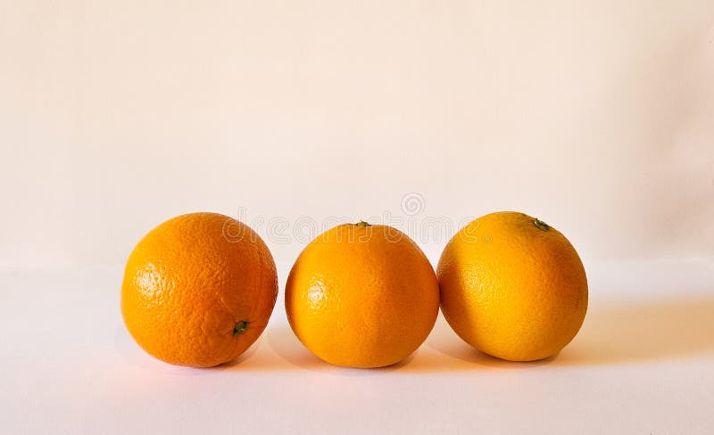 Image of Three Natural Oranges on a White Background. Oranges Harvested ...