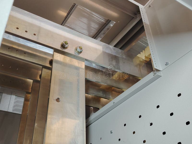 Image of Three Phase Copper Busbar Connection in Low Voltage ...