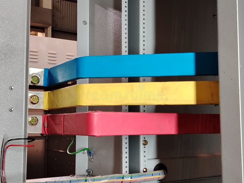 Image of Three Phase Copper Busbar Connection in Low Voltage ...