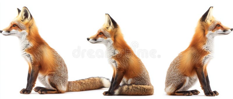 An Image of Three Red Foxes in Three Different Poses Illustrates ...