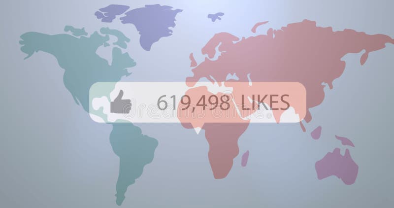 Image of Thumbs Up Icons, Changing Numbers, Likes Text in Notification ...