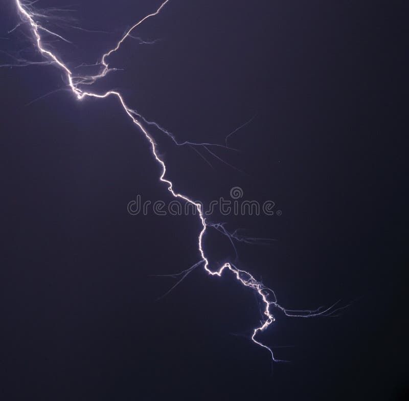 Image of Thunder Lightning Against Grey Stormy Sky with Copy Space ...
