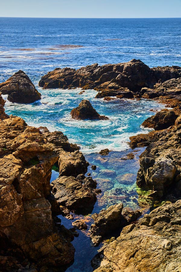 Tide Pool on Ocean Surrounded by Cliffs Stock Image - Image of ...
