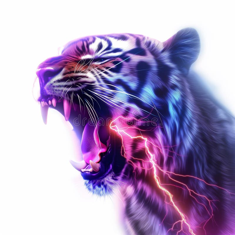 Tiger Isolated on White Background Stock Illustration - Illustration of ...