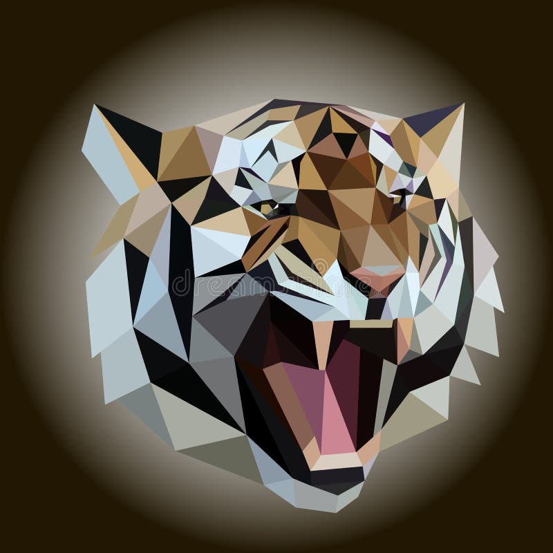 Image of Tiger Head. Vector Illustration Polygon Low Poly Symbol of the ...