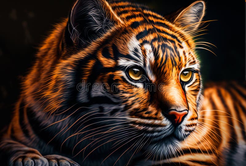 An Image of Tiger in Photoshop. Generative AI Stock Illustration ...