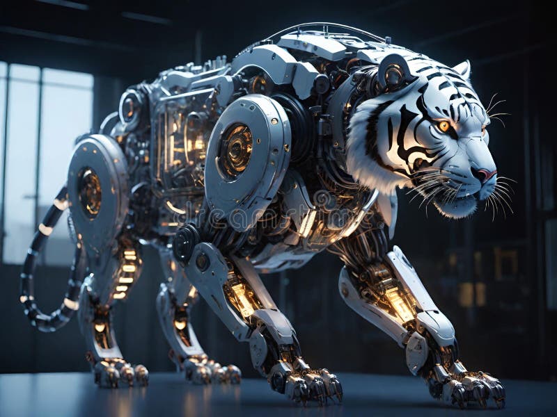 Image of a tiger robot stock illustration. Illustration of concept ...