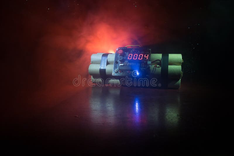 Image of a Time Bomb Against Dark Background. Timer Counting Down To ...