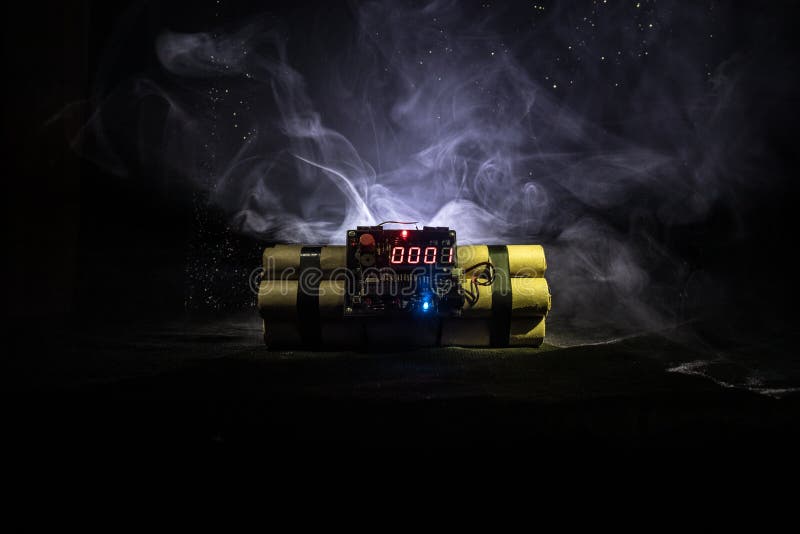 Image of a Time Bomb Against Dark Background. Timer Counting Down To ...
