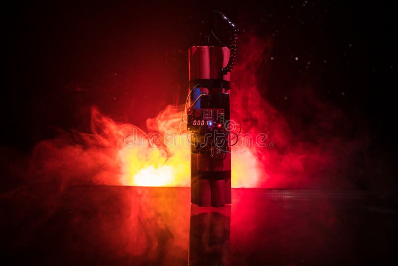 Image of a Time Bomb Against Dark Background. Timer Counting Down To ...