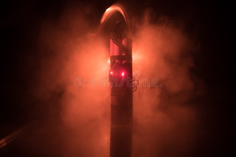 Image of a Time Bomb Against Dark Background. Timer Counting Down To ...