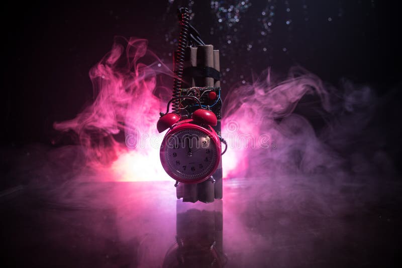 Image of a Time Bomb Against Dark Background. Timer Counting Down To ...