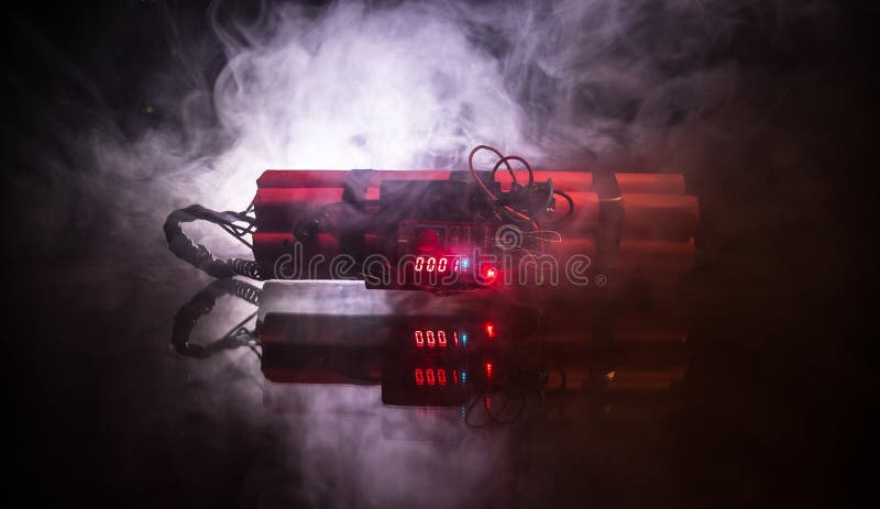 Image of a Time Bomb Against Dark Background. Timer Counting Down To ...