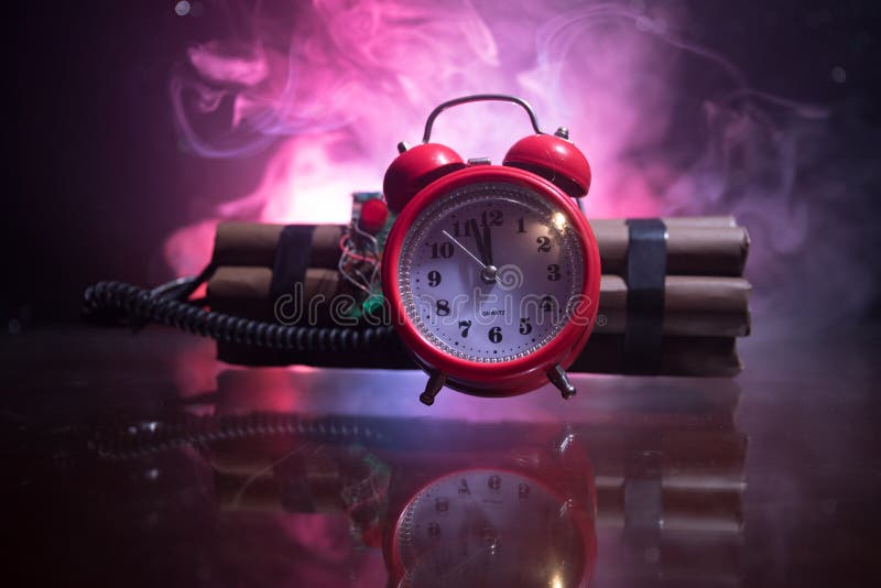 Image of a Time Bomb Against Dark Background. Timer Counting Down To ...