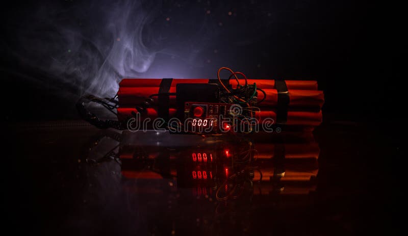 Image of a Time Bomb Against Dark Background. Timer Counting Down To ...