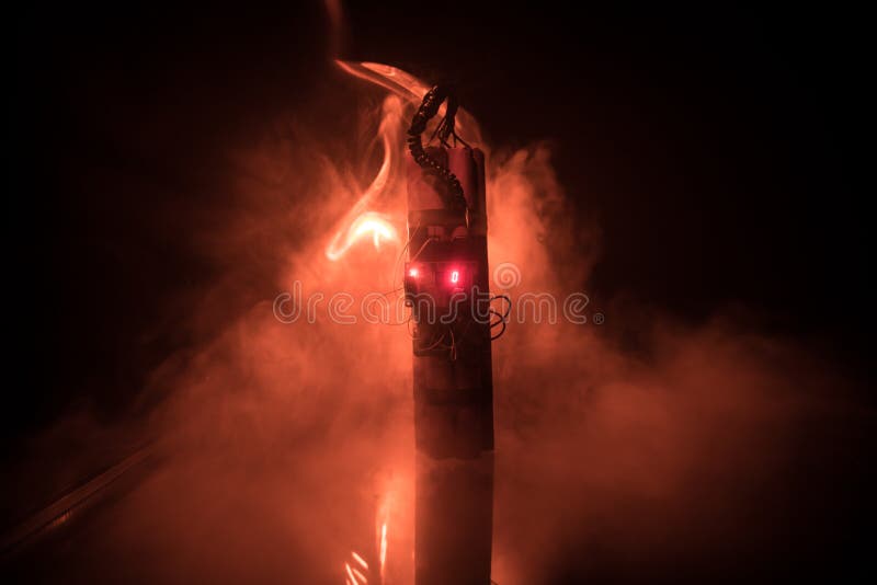 Image of a Time Bomb Against Dark Background. Timer Counting Down To ...
