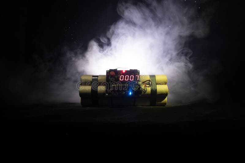 Image of a Time Bomb Against Dark Background. Timer Counting Down To ...