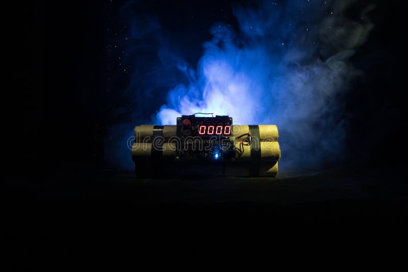 Image of a Time Bomb Against Dark Background. Timer Counting Down To ...