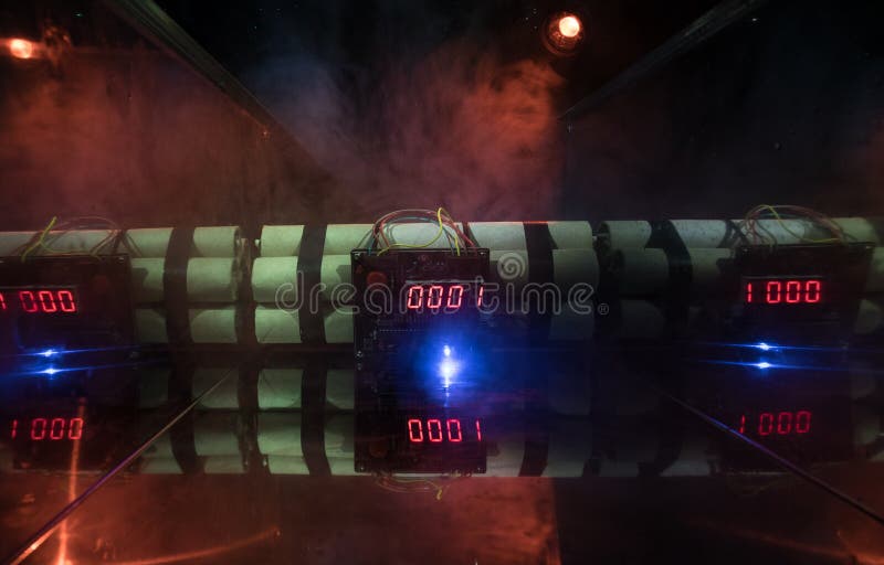 Image of a Time Bomb Against Dark Background. Timer Counting Down To ...