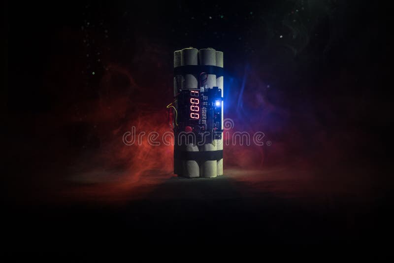 Image of a Time Bomb Against Dark Background. Timer Counting Down To ...