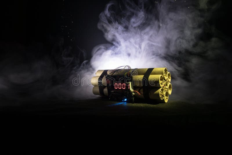 Image of a Time Bomb Against Dark Background. Timer Counting Down To ...